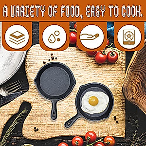 GothaBach Mini Cast Iron Skillet, Pre Seasoned Small Cast Iron Skillet for Baked Cookie, Brownie, Egg Cakes (4'')