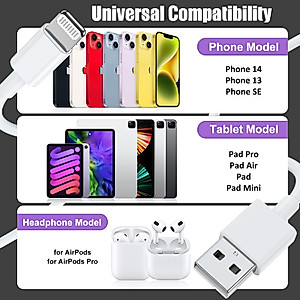 Essri for iPhone Charger 10 FT 3Pack, USB to Lightning Cable 10 Foot, Extra Long Fast Charging Cord 10 Feet Compatible with iPhone 14 13 12 11 Pro XR 8 7 6s Plus,iPad Pro Air Mini