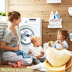 EastTree Pink Heart Throw Pillows for Mother Day, Faux Rabbit Fur 3D Fluffy Heart Pillows, Love Cute Plush Soft Heart Shaped Pillows Gift for Kids Living Bedroom 15 X 17 Inch