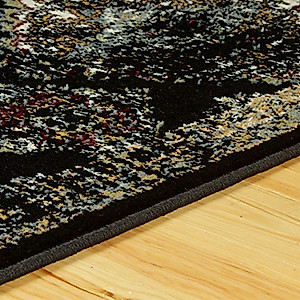 SUPERIOR Indoor Area Rug with Jute Backing, Traditional Design Carpet from Egypt for Bedroom, Living Room, Office, Dorm, Kitchen, Entryway, Mayfair Collection 4x6 Black