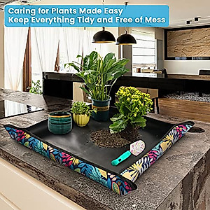 Waterproof Potting Mat for Indoor Plant Transplanting and Dirt Control, Gardening Gifts for Women, Birthday Gifts for Plant Lovers, Thick Foldable Repotting Mat Succulent Gardening Mat 29.5"x29.5"