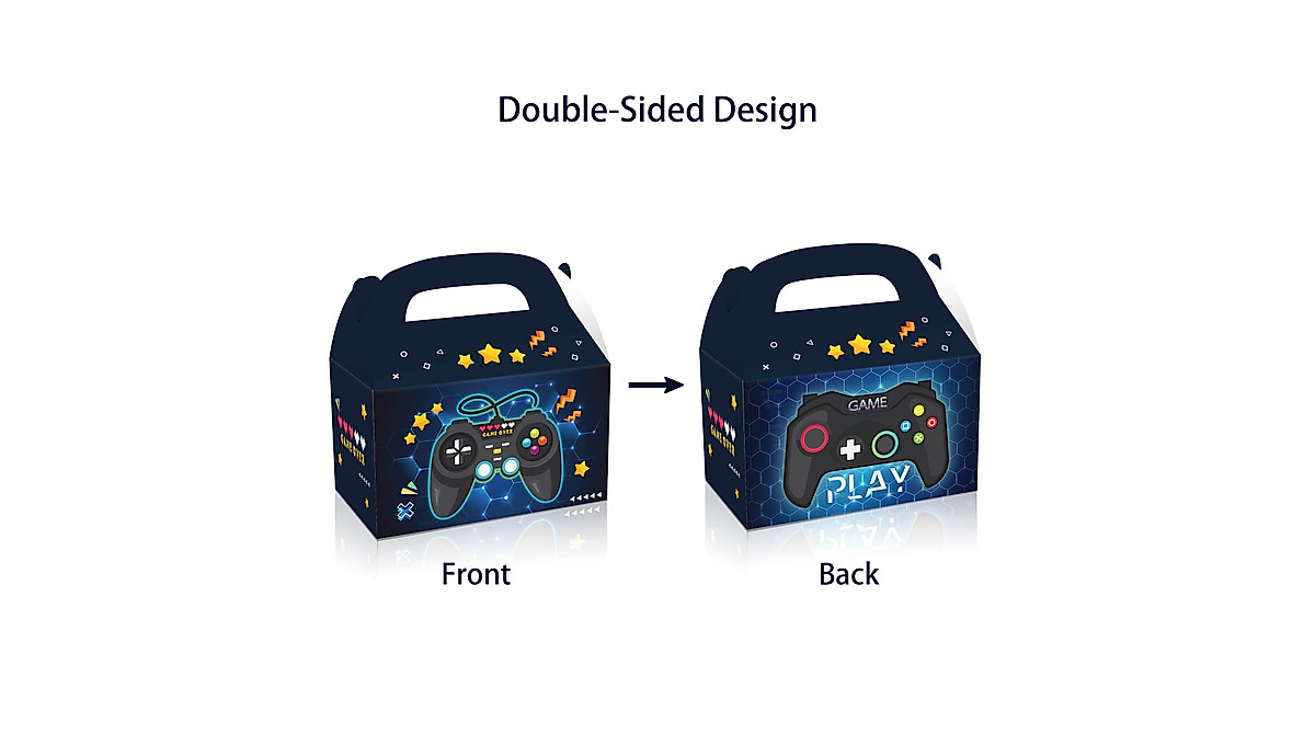 Gamer Birthday Party Favor Boxes - 24 Pcs Supplies