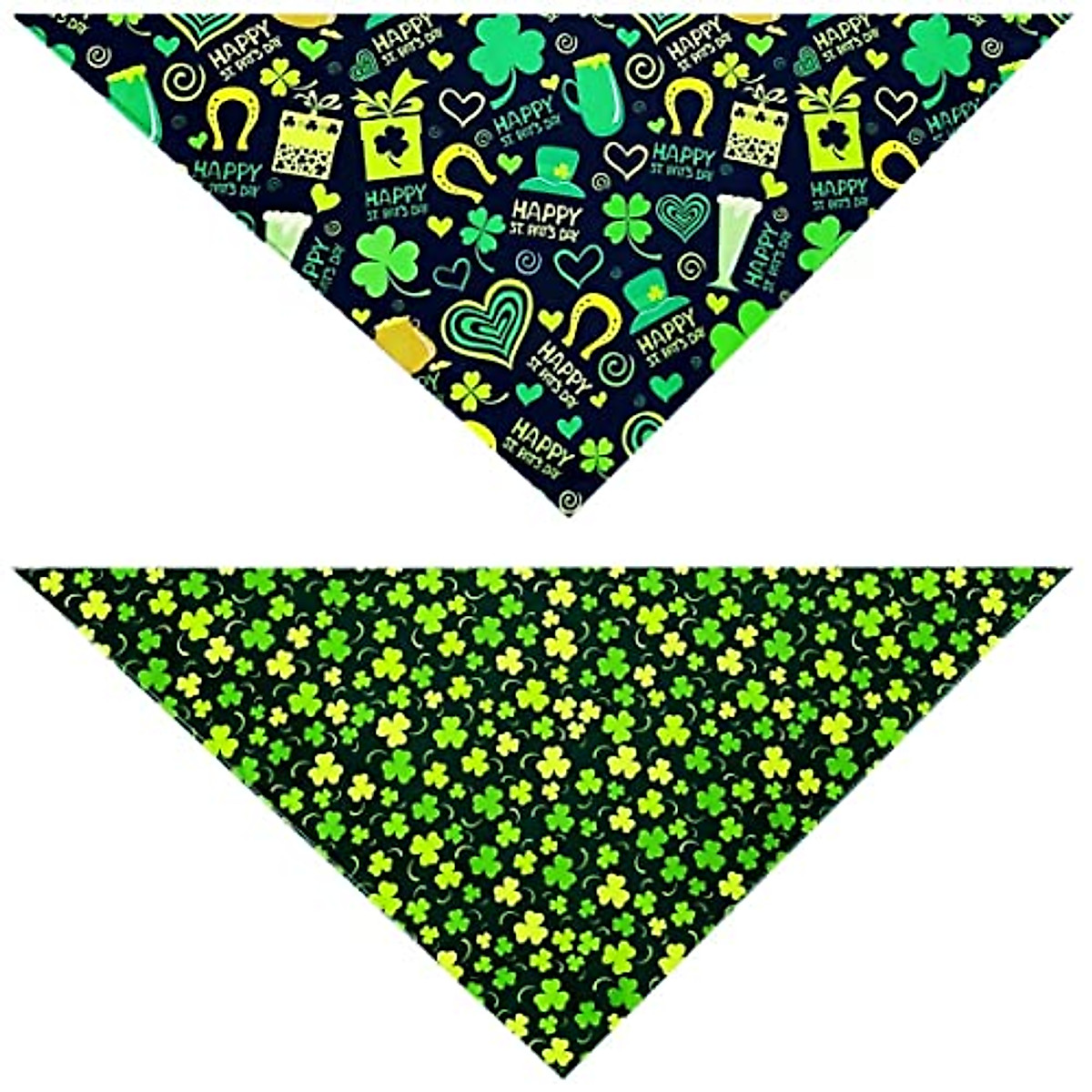 St. Patrick's Day Dog Bandanas: Holiday Puppy Bandanas Pet Party Scarf Triangle Bibs Handkerchief for Small Medium Large Breed Dogs Gift