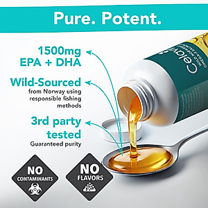 Wild Nordic Salmon Oil for Dogs & Cats, 96 Servings, Pure Omega-3 Fish Oil Liquid, Dry Itchy Skin Relief, Allergy Support, Hip & Joint - EPA & DHA - 3rd Party Tested