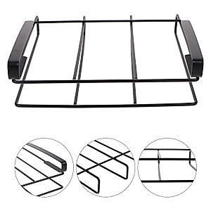 Anneome for Cabinet Lid Black Racks Holder Stand Kitchen Organizer Cutting Organizers Bakeware Metal Rack The Under Shelf Wall Supplies Board Storage Mount Pot Hanging Over Chopping