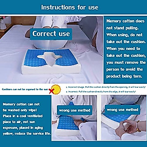 Gel Enhanced Seat Cushion with Cover, Office Chairs,Car Seat,Wheelchair Cushion for Coccyx,Tailbone,Sciatica & Back Pain Relief, Anti Elderly Bedsore,Sedentary Pain