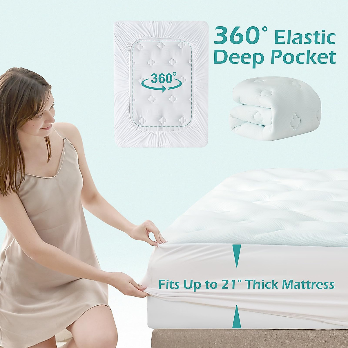 Hansleep Memory Foam RV Mattress Pad Short Queen, Pillow Top Mattress Topper Short Queen for Back Pain Relief with Egg Crate Gel Foam, Camping Mattresses Cover, 60" x 80", White