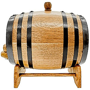 Personalized - Customized American White Oak Aging Barrel - Barrel Aged (2 Liters, Black Hoops)