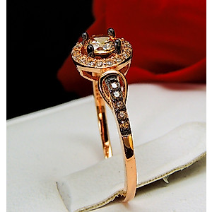 Ginger Lyne Collection Tanisha Beautiful Chocolate and Champagne Bridal Ring Rose Gold over 925 Sterling Silver Size 11