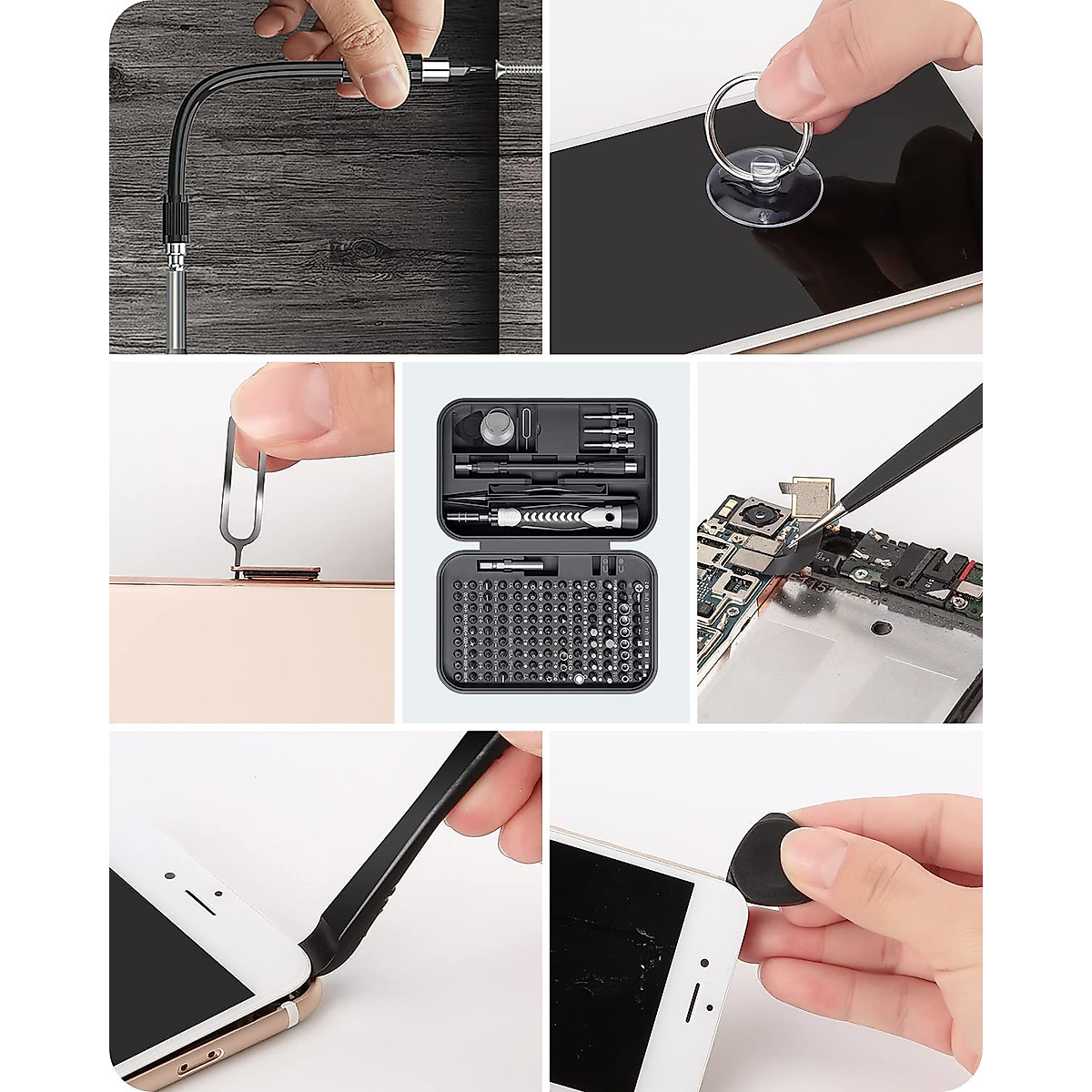 SOONAN Precision Screwdriver Set, 130 in 1 Electronics Repair Tool Kit with 120 Bits, Magnetic Screwdriver Set & 10 Tool Set, Idea for Computer Phone Watch Camera Laptop