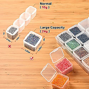 30 Grids Large Diamond Painting Storage, Art Accessories Tools Containers Case Plastic Bead Organizer 5D Diamond Embroidery Accessories for DIY Art Craft and Nail Diamonds(Box Only)