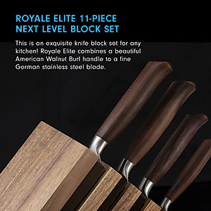 Messermeister Royale Elite 11-Piece Next Level Block Set - Includes 6 Speciality Knives, 4 Steak Knives & Knife Block
