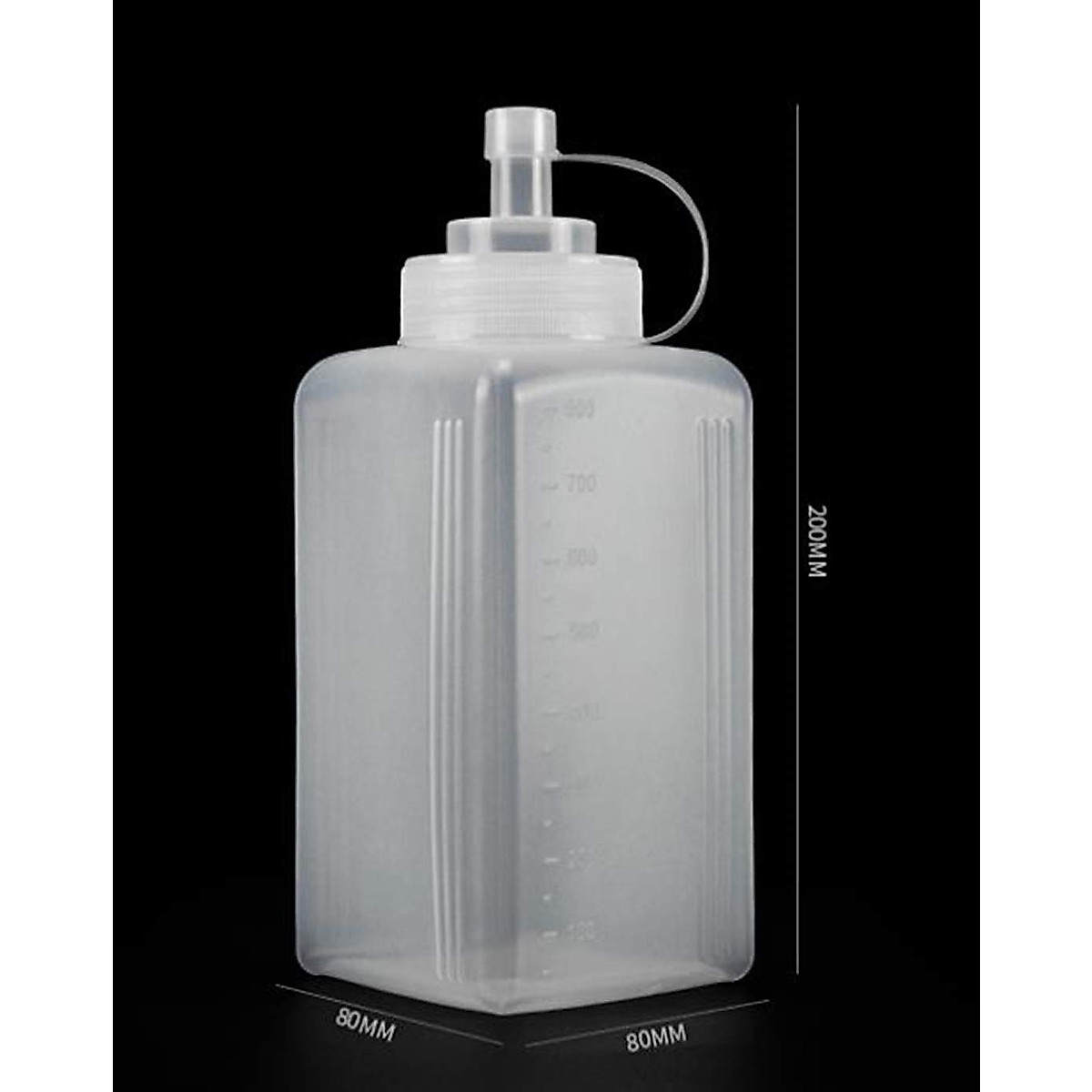 XKONG Large Caliber Squeeze Bottle, Large Sauce Bottle, Square SqueezeSauce Bottle, 800ML Jam Tomato Salad Sauce Bottle(2 pcs).