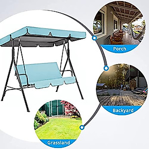Patio Swing Canopy Waterproof Top Cover Set,210D Oxford Cloth Canopy Cover Universal Garden Swing Seat Canopy Replacement for Garden Patio