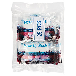 True Fit Try On Makeup Mask - Disposable Cosmetic Mask - Protects Face and Hair - 25 Count (Pack of 1)