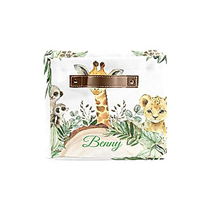 Safari Wild Animal Personalized Storage Bins Basket Cubic Organizer with Durable Handle for Shelves Wardrobe Nursery Toy 1 Pack