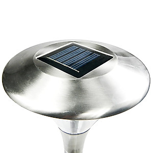 iGlow 6 Pack Outdoor Garden Stainless Steel Solar Landscape Lights Warm White 3 LED Path Lamp Lawn Yard Patio Driveway