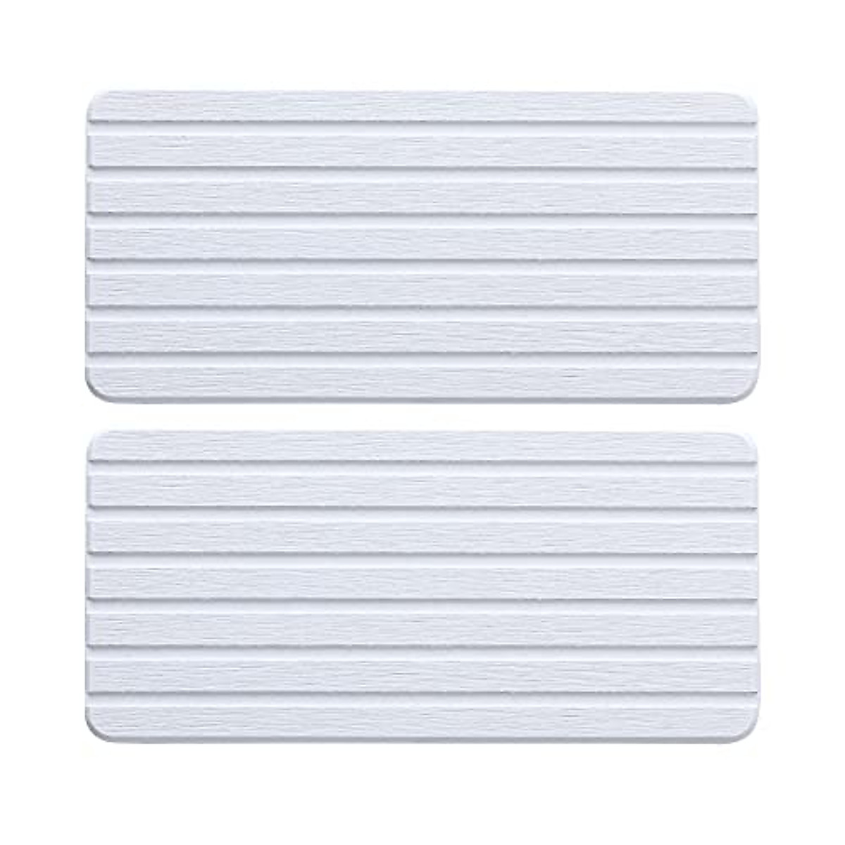 NiuYichee 2 PCS Water Absorbent Diatomite Coasters Rectangle, Grooved Design, Water Absorbing Stone Used for Hand Soaps & Plants & toiletries in The Modern Home (White)