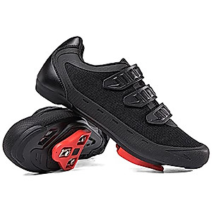 Mens Womens Indoor Cycling Shoes Compatible with Peloton Bike Shoes Cycling Shoes with Delta Cleats Clip Outdoor Pedal SPD Road Bike Shoes,Black