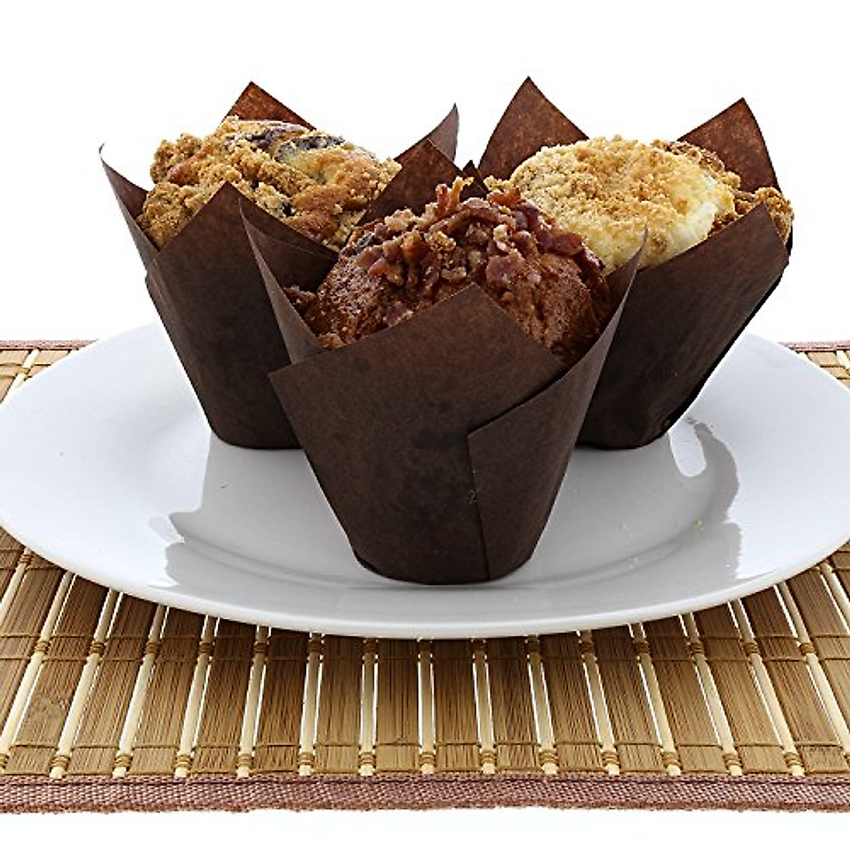Royal Brown Tulip Style Baking Cups, Large, Sleeve of 200