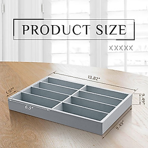 Amylove 2 Pieces Sunglass Organizer Trays Velvet Glasses Tray Stackable Jewelry Organizer Trays Sunglass Display Organizer Sunglass Display Box, 8 Grids (Gray)