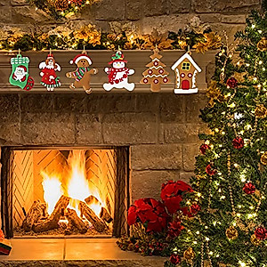 WWW 12 Pieces Christmas Gingerbread Ornaments Set, 2" x 2.8" Ginger Man with Strings Figurine Hanging Ornaments for Xmas Tree Festive Season Holiday Party Decoration DIY Craft