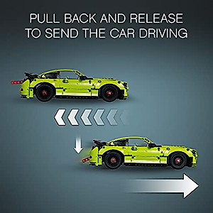 LEGO Technic Ford Mustang Shelby GT500 Set 42138, Pull Back Drag Toy Race Car Model Building Kit, Gifts for Kids and Teens with AR App Play Feature