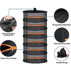 Lalifebuss Herb Drying Rack Hanging, Collapsible Mesh Dry Rack Net Dryer with S Hook, Garden Gloves