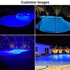 XIUBE 12V 36W LED Pool Bulb Ocean Blue Light, 4200lm 6500K Endless Dark Blue Color E26 Base Replacement for Incandescent Bulbs in Swimming Pool Light