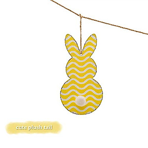 glitzhome 72''L Easter Metal Bunny Garland, Easter Wall Hanging Decor Jute Banner for Indoor Outdoor Mantle Door Festive Party Home School Decorations