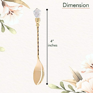 Matashi MTTSPN434-4 Dessert Spoon, Set of 4, Gold