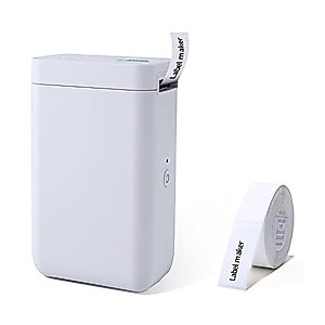 INeedIt D101 Label Maker Machine Portable Wireless Thermal Label Printer with Tape for Business, School, Office Organization, Home Storage, Larger Print Width 0.5 to 1 Inch, White