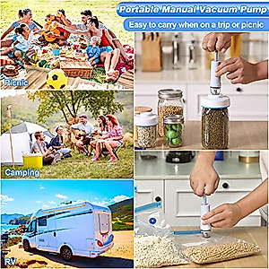 Dreyoo Jar Sealer and Accessory Hose Compatible with Foodsaver Vacuum Sealer, Vacuum Sealer Kit for Wide and Regular Mouth Canning Jars, with a Manual Portable Vacuum Pump and a Bottle Opener