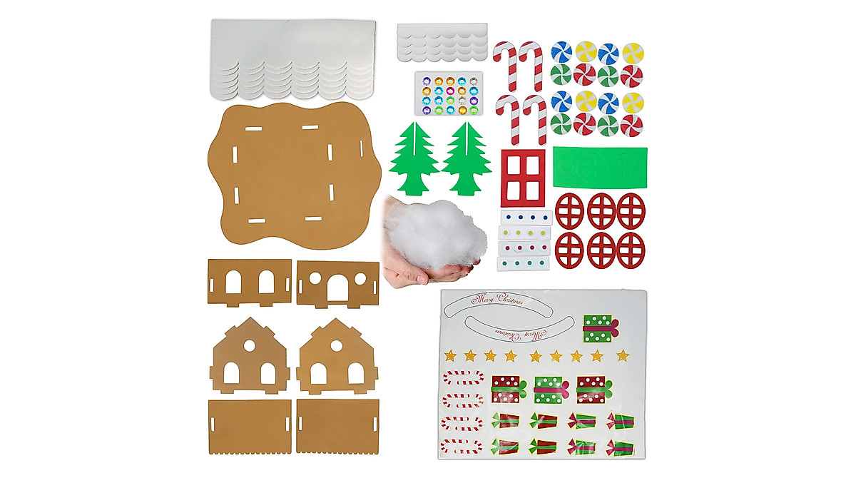DIY 6-Pack Foam Gingerbread House Kit for Kids