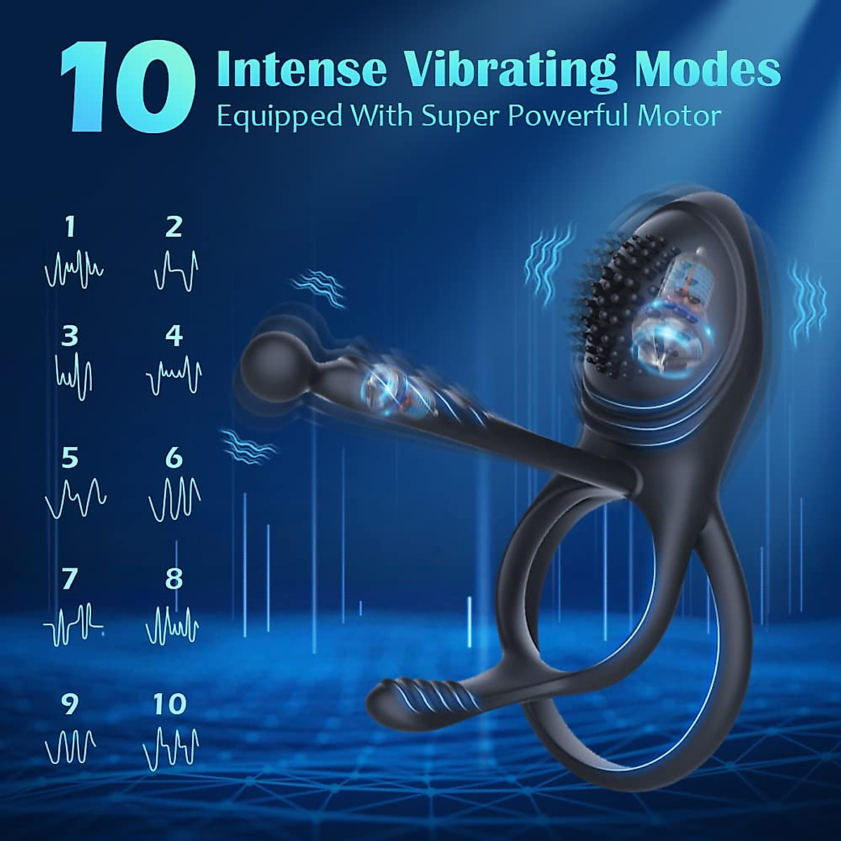 Vibrating Penis Ring for Couples Sex Toys Vibrator,Male Erection Enhancing and G Spot Clitoral Vibrator,Vibrating Cock Ring with 10 Vibration Modes,Couples Gifts Adult Sex Games Pleasure