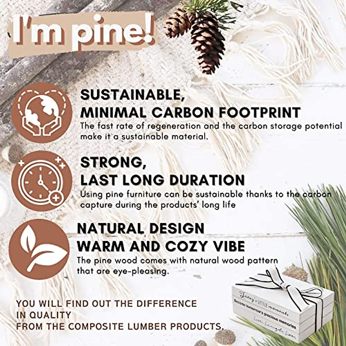 Wooden Decorative Books for Home Decor with an Extra Compartment and Unique Ribbon - White Faux Book Stacks - Decoration for Living Room - Decor Books for Coffee Table_Ideal Gift