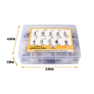30Pcs 10 Sizes Electric Motor Carbon Brushes Replacement for Power Tool