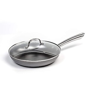 Lehman's Cast Iron Skillet - Nitrogen Hardened Cookware, Tough but Lightweight, No Need to Season, Heatproof Glass Lid Included - 11 inch