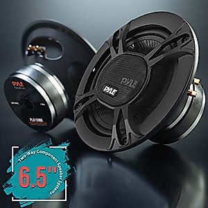 PYLE 2-Way Car Stereo Speaker System - 360W 6.5 Inch Universal Pro Audio Car Speaker OEM Quick Replacement Component Speaker Vehicle Door/Side Panel Mount Compatible w/ Crossover Network PL6150BK