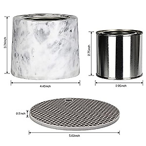 Tabletop Fire Pit, Portable Indoor Outdoor Marble Alcohol Fireplace, Fire Bowl Clean Burning Bio Ethanol Ventless Fireplace, Mini Fire Pit Clean Burning Real Flame for Patio Balcony