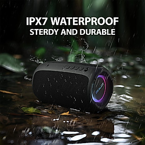 ZEALOT Bluetooth Speaker, IPX7 Waterproof Wireless Speaker with 20W Loud Stereo Sound, Outdoor Portable Speakers with Bluetooth 5.2, 40H Playtime, RGB Light, Dual Pairing for Home, Party（Update）