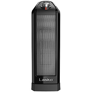 Lasko Oscillating Ceramic Space Heater for Home with Overheat Protection, Thermostat, and 3 Speeds, 15.7 Inches, Black, 1500W, CT16450