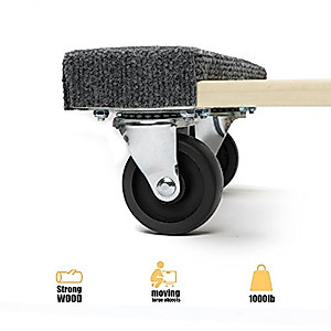 Stark Wheeled Heavy Duty Furniture Dolly Moving Carrier Casters for Heavier Mover Dollies 1000lbs Capacity