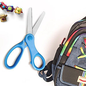 Kids Scissors,Scissors for School,Soft Comfort-Grip Handles Blunt Kids Safety Scissors For Supplies Home Student Classroom Craft Scissors 5.5 inch Blue Pink Red Yellow Children Scissors