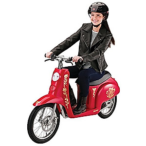 Razor Pocket Mod Bellezza - 36V Euro-Style Electric Scooter for Ages 14+, Up to 70 min Ride Time, 16" Pneumatic Tires, for Riders up to 220 lbs & V-17 Youth Multi-Sport Helmet, Gloss Black