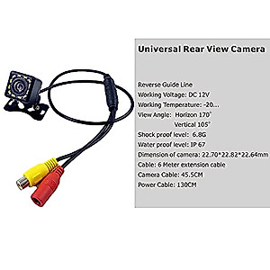 12 LED Night Visions Waterproof Vehicle Backup Camera, Car Rear View Camera 170° Wide Angle Reversing Parking Cameras