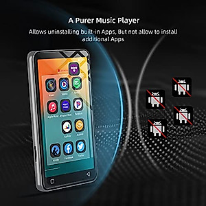 MP3 Player with Bluetooth and WiFi, 4" Full Touch Screen MP4 MP3 Player with Spotify, Android Streaming Music Player with Pandora, Portable HiFi Sound Walkman Digital Audio Player with Speaker (White)