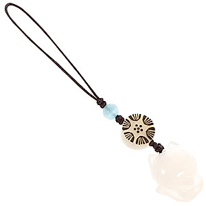 Hemobllo Cell Phone Strap Cartoon Fox Phone Charm Key Chain Car Key Purse Pendant Hanging Pendants Decor White