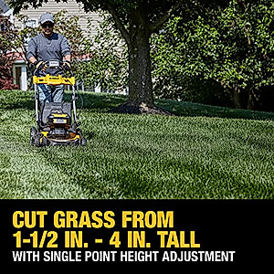 DEWALT 20V MAX Lawn Mower, Cordless, Rear Wheel Drive, Self-Propelled with Batteries & Charger (DCMWSP255Y2)