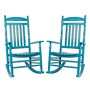 Set of 2 Outdoor Rocking Chairs, Outdoor Indoor Oversized Comfortable Ease Patio Rocker Chair High Back Rocker for Garden, Lawn, Balcony, Backyard and Patio Porch Rocker, Load Bearing 330 lbs Black
